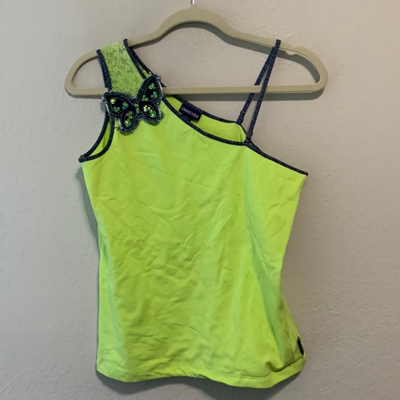 Vintage | Tops | Vintage Limited Too Lime Green Butterfly Tank Top ...